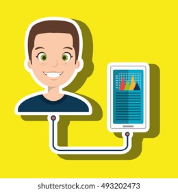 Man Cartoon Infographic Statistics Stock Vector (Royalty Free ...