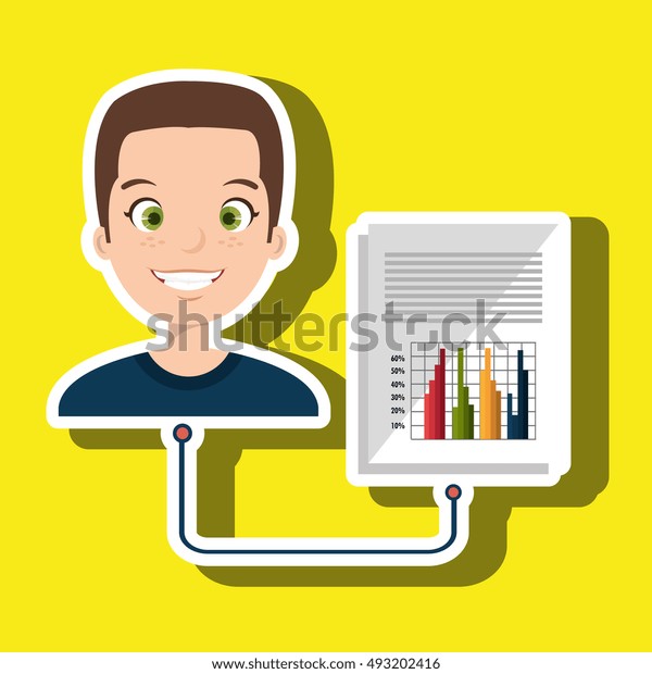 Man Cartoon Infographic Statistics: เวกเตอร์สต็อก (ปลอดค่าลิขสิทธิ์ ...