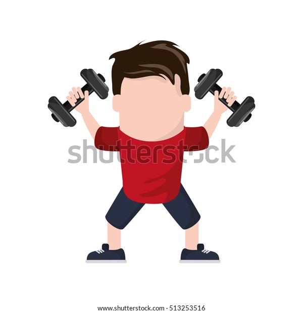 Man Cartoon Lifting Weight Design Stock Vector (Royalty Free) 513253516 ...