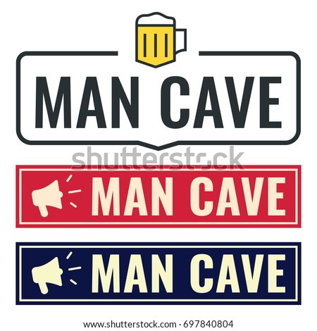 Man Cave Badge Icon Logo Signboard Stock Vector (Royalty Free ...