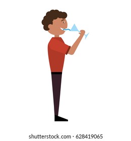 Man Celebrating Cartoon Stock Vector (Royalty Free) 628419065 ...