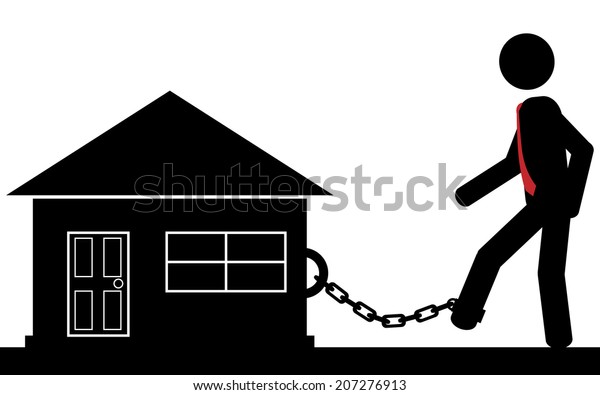Man Chained House Stick Figure Vector: เวกเตอร์สต็อก (ปลอดค่าลิขสิทธิ์ ...