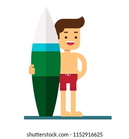 Man Character Avatar Icon Character Surf Stock Vector (Royalty Free ...