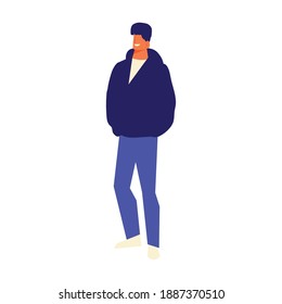 Man Character Avatar Wearing Jacket Icon Stock Vector (Royalty Free ...