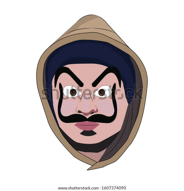 Man Character Money Heist Vector Stock Vector (Royalty Free) 1607374090 ...