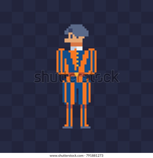 Man Character Pixel Art Style Isolated Stock Vector (Royalty Free ...