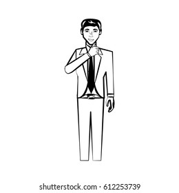 Man Character Posture Line Stock Vector (Royalty Free) 612253649