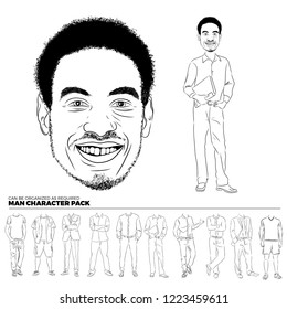Man Character Set Stock Vector (Royalty Free) 1223455150