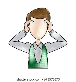 Man Character Touch Head People Stock Vector (Royalty Free) 673576873 ...
