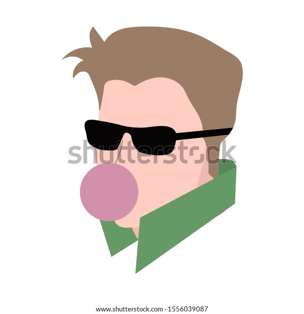 Man Chewing Gum Inflating Bubble Stock Vector (Royalty Free) 1556039087 ... Man Chewing Gum Inflating Bubble Stock Vector (Royalty Free) 1556039087 ...