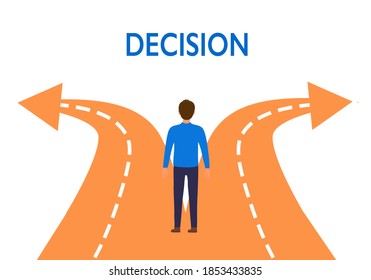 Man Choosing Way Concept Vector Illustration: เวกเตอร์สต็อก (ปลอดค่า ...