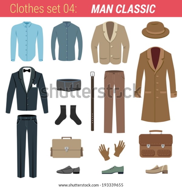 Man Classic Clothing Vector Icon Set Stock Vector (Royalty Free) 193339655