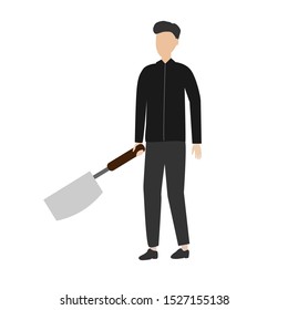 Man Cleaver Flat Cartoon Character Isolated Stock Vector (Royalty Free ...
