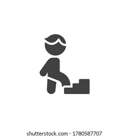 Man Climbing Career Ladder Vector Icon Stock Vector (Royalty Free ...