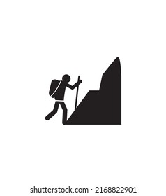 Man Climbing Mountain Iconvector Best Flat Stock Vector (Royalty Free ...