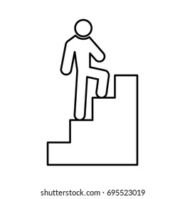 Man Climbing Stairs Icon Stock Vector (Royalty Free) 695523019 ...