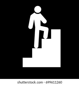 Man Climbing Stairs Icon Stock Vector (Royalty Free) 699611260 ...
