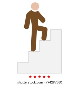 Man Climbing Stairs Icon Stock Vector (Royalty Free) 699611260 ...