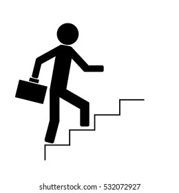 Man Climbing Stairs Icon Vector Illustration Stock Vector (Royalty Free ...
