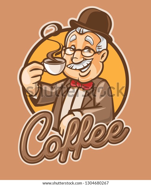 Man Coffee Logo Illustration Stock Vector (Royalty Free) 1304680267 ...