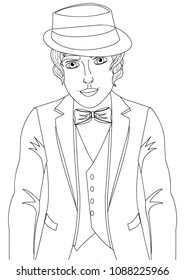 Man Coloring Book Page Stock Vector (Royalty Free) 1088225966