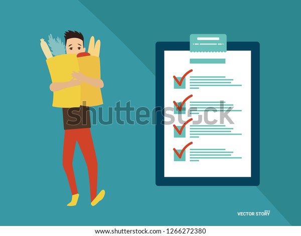 Man Completing Checklist On Clipboard Business Stock Vector (Royalty ...