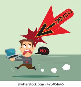 Man Computer Stay Away Virus Vector Stock Vector (Royalty Free ...