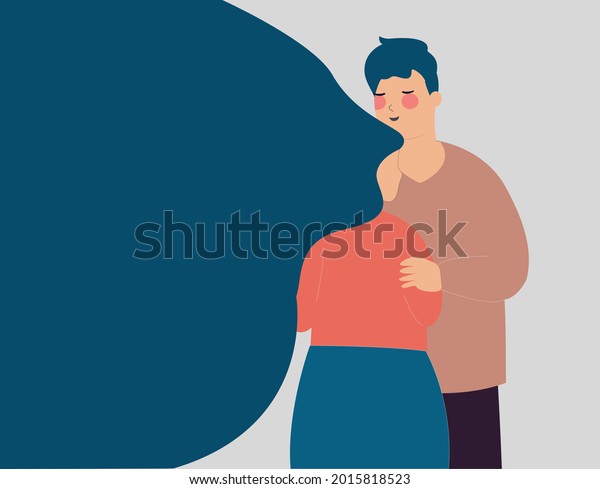 Man Consoles Embraces Care Empathy Her Stock Vector (Royalty Free ...