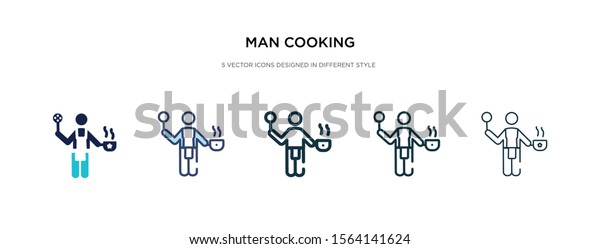 Man Cooking Icon Different Style Vector Stock Vector (Royalty Free ...