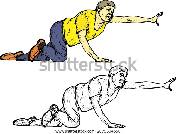 2,850 Man Crawling Stock Vectors, Images & Vector Art | Shutterstock