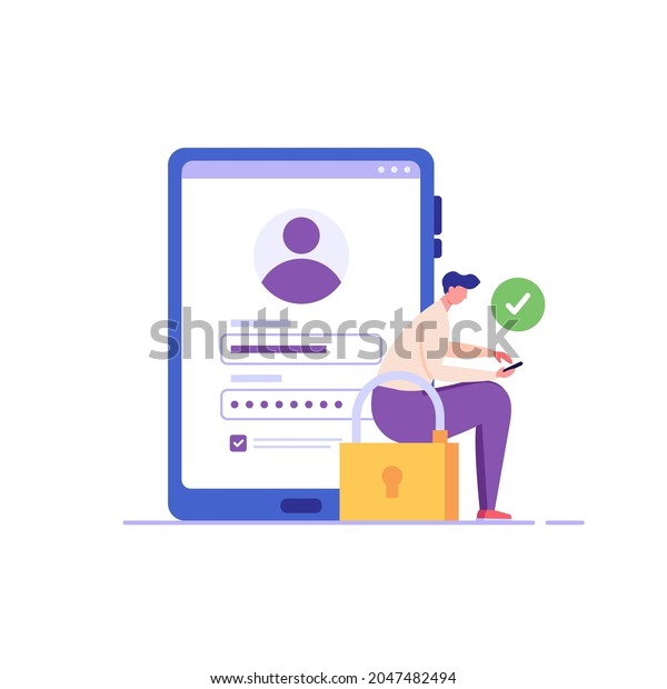 Man Creating New Account Login Secure Stock Vector (Royalty Free ...