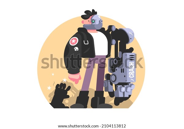 128 Half Man And Half Machine Man Stock Vectors, Images & Vector Art ...