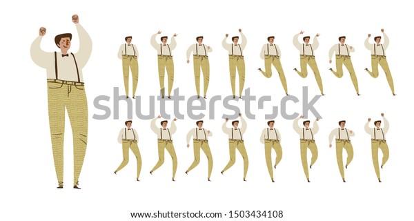 Man Dances Big Set Characters Various Stock Vector (Royalty Free ...