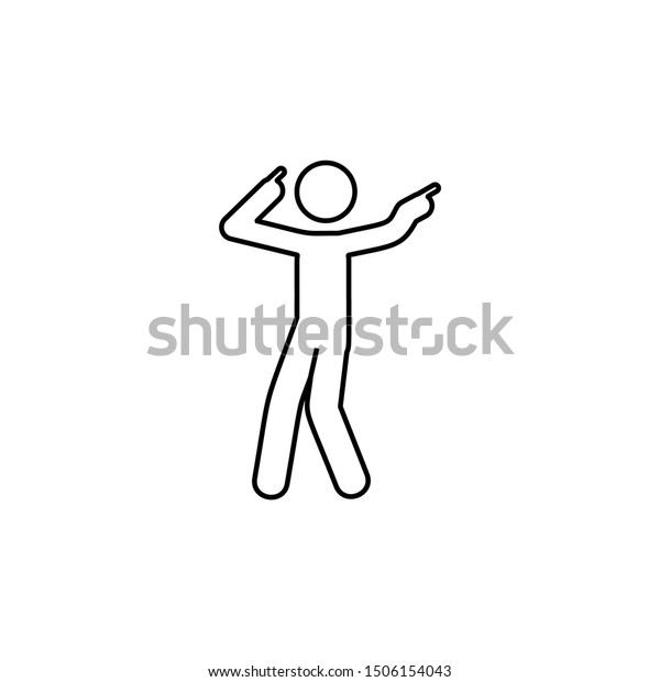 Man Dancing Icon Element Man Pointing Stock Vector (Royalty Free ...