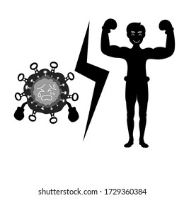Man Defeated Coronavirus Vector Cartoon Character Stock Vector (Royalty ...
