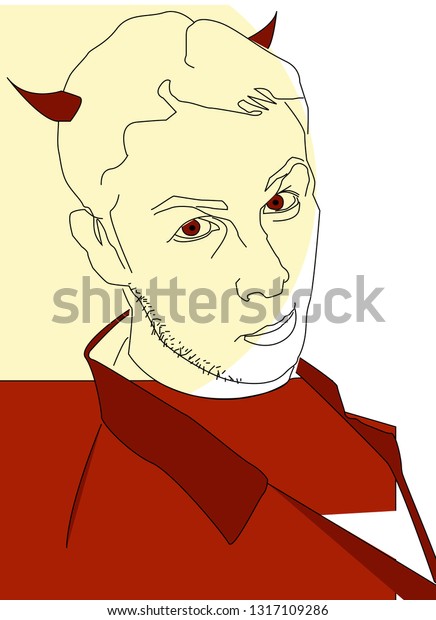 Man Devil Devil Look Postcard Poster Stock Vector (Royalty Free ...