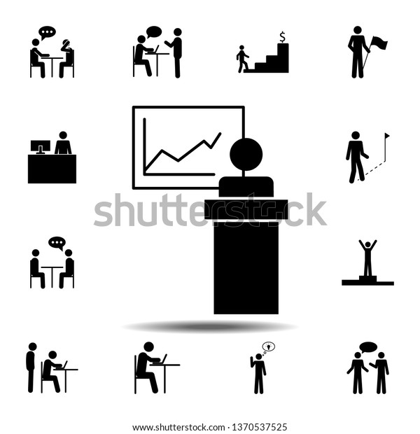 Man Diagram Explains Icon Simple Glyph Stock Vector (Royalty Free ...