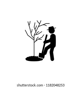 Man Digging Icon Element Gardening Icon Stock Vector (Royalty Free ...