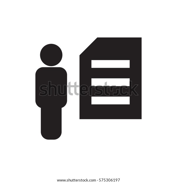 Man Document Icon Illustration Isolated Vector Stock Vector (Royalty ...