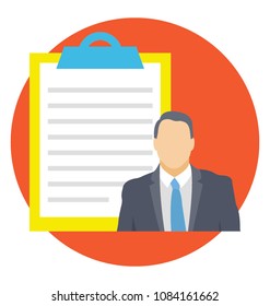 Man Document On Clipboard Concept Project Stock Vector (Royalty Free ...