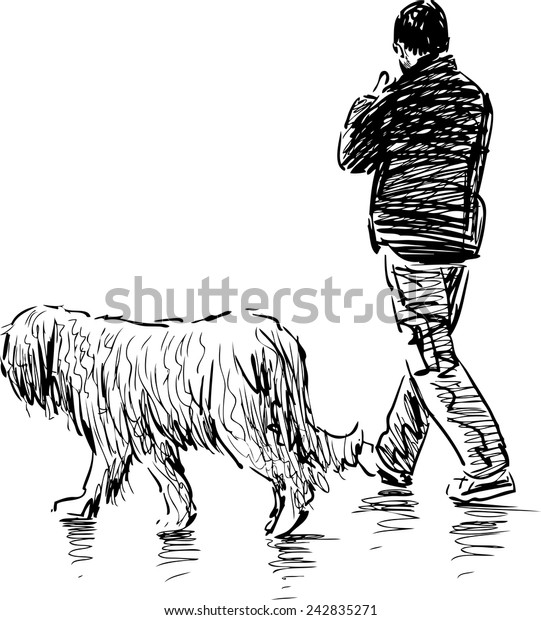 Man Dog Stock Vector (Royalty Free) 242835271 | Shutterstock