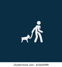 Walking Dog Icon Domestic Icon Person Stock Vector (Royalty Free ...
