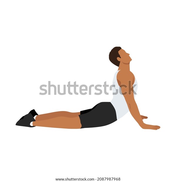 Man Doing Cobra Abdominal Stretch Old Stock Vector (Royalty Free ...