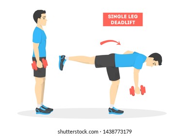 Man Doing Dead Lift Exercise Weight Stock Vector (Royalty Free ...