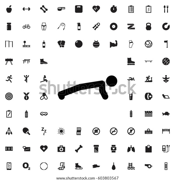 Man Doing Exercises Icon Illustration Isolated Stock Vector (Royalty ...