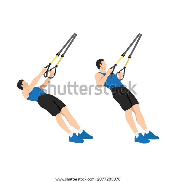 Man Doing Trx Suspension Strap Rows Stock Vector (Royalty Free ...