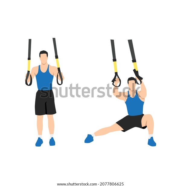 Man Doing Trx Suspension Straps Side Stock Vector (Royalty Free ...