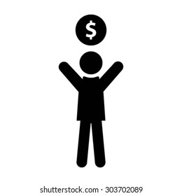 Man Dollar Money Icon Vector Stock Vector (Royalty Free) 303702089 ...