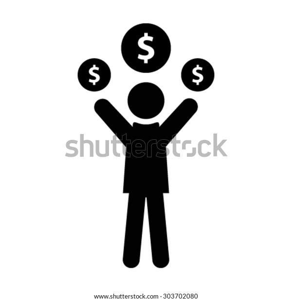 Man Dollar Money Icon Vector Stock Vector (Royalty Free) 303702080