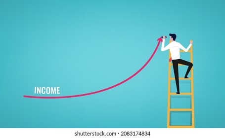 Man Drawing Income Arrow Income Salary Stock Vector (Royalty Free ...